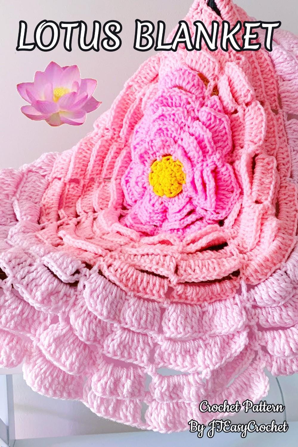 Lotus 7 Petals Baby Blanket Pattern, Crochet Flower Blanket, Pdf ...