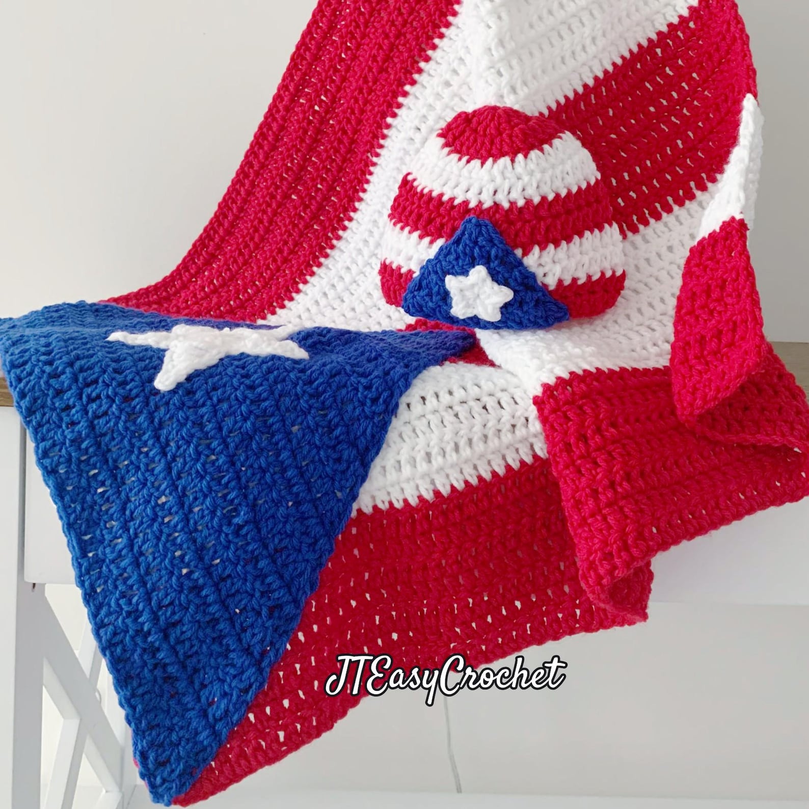 Puerto Rico Flag Baby Blanket Crochet Pattern, PDF Instant Download ...