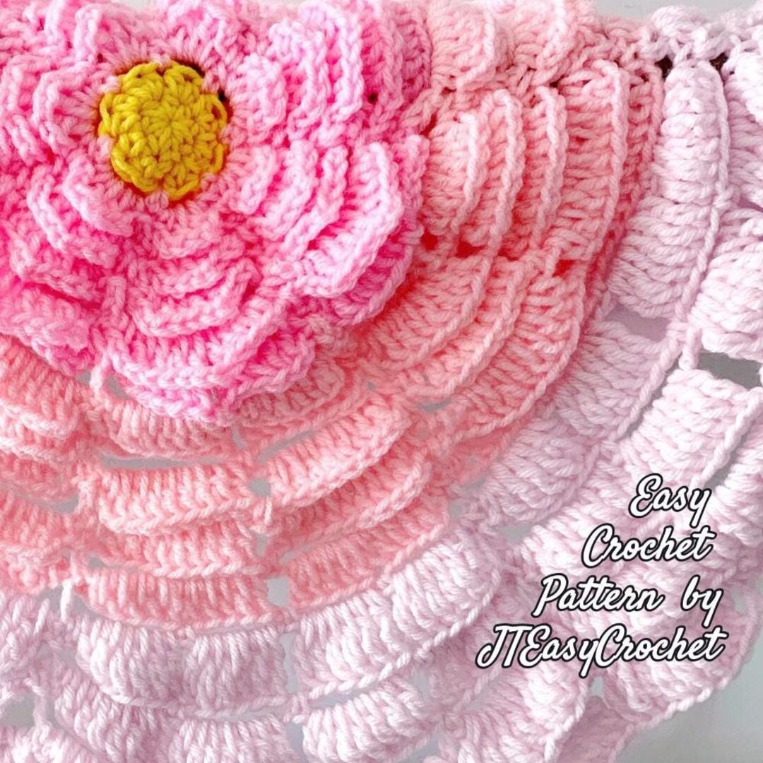 Lotus 7 Petals Baby Blanket Pattern, Crochet Flower Blanket, Pdf ...