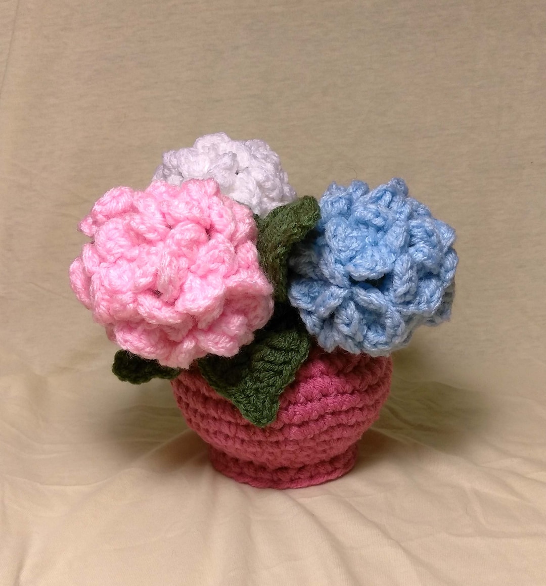 Hydrangea Crochet Pattern, Flower in A Vase Pattern, Amigurumi Pattern ...