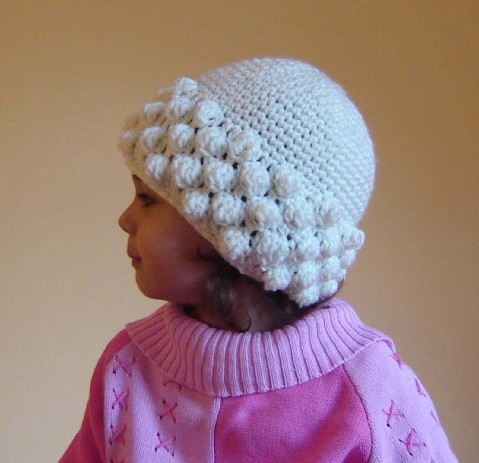 PDF Instant Download Crochet Pattern No 091 White Popcorn Hat | Etsy