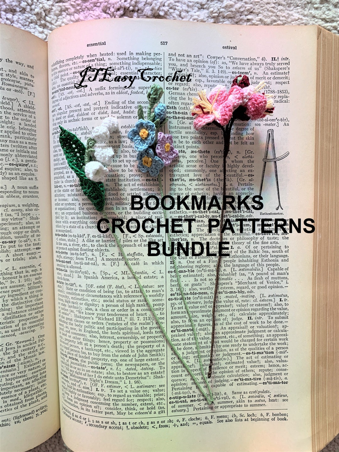 Crochet Bookmarks Pattern, Spring Flower Bookmark, Pdf Pattern, Book ...