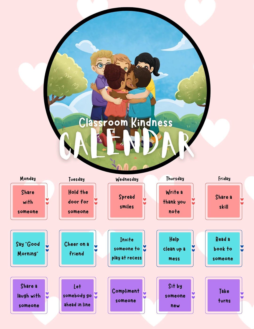 Classroom Kindness Calendar | 3 Week Challenge | Random Acts of ...
