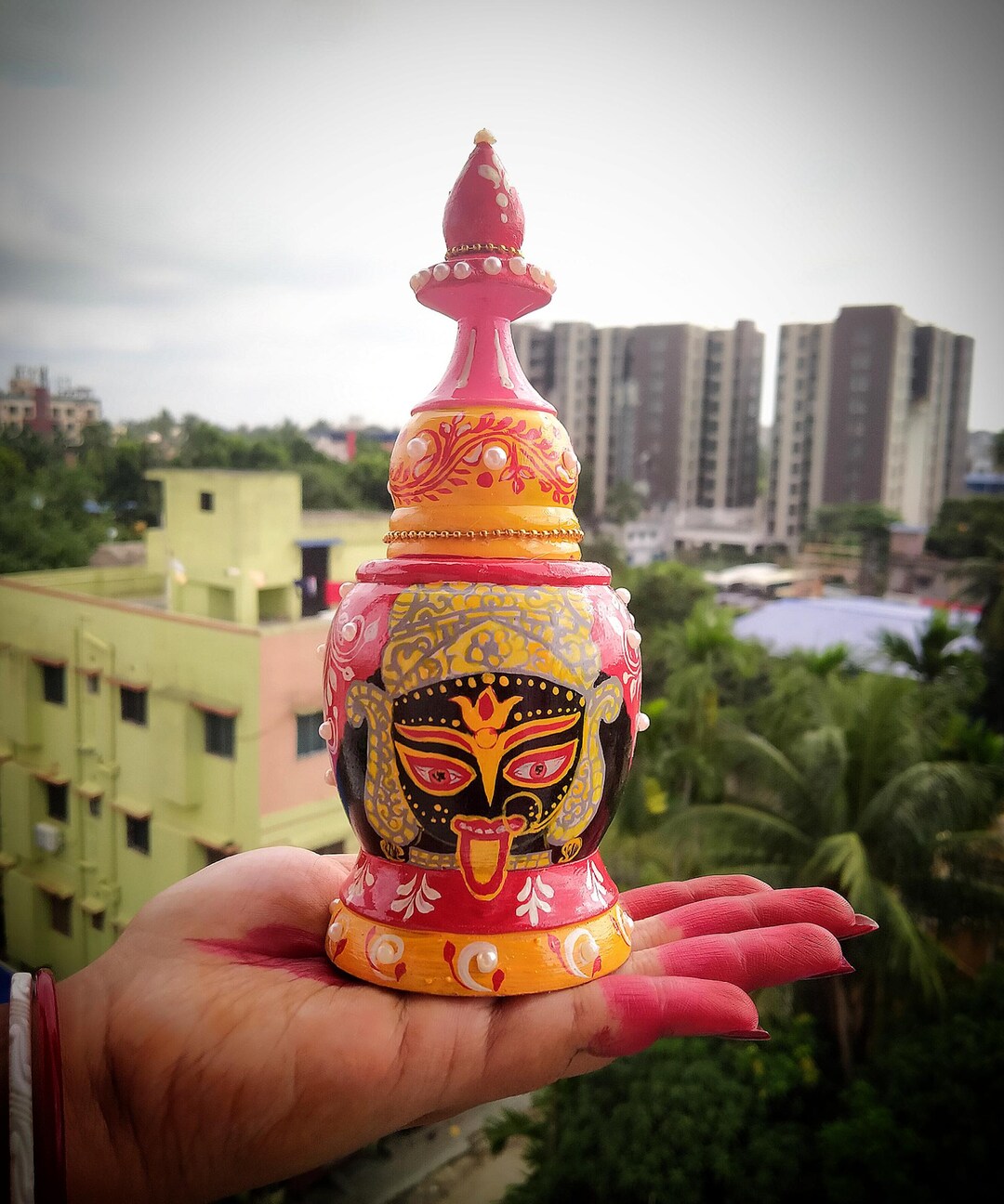Hand Painted Wooden Gach Kouto / Designer Sindoor Box / Sindoor Daani ...