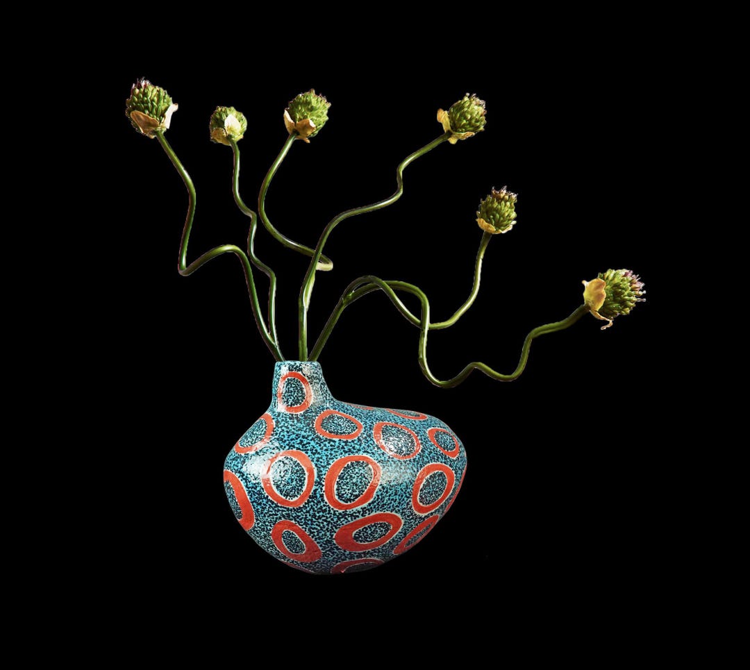 ORIGINAL STUDIO POTTERY, Hand Built Clay, Asymmetrical Bottle ...