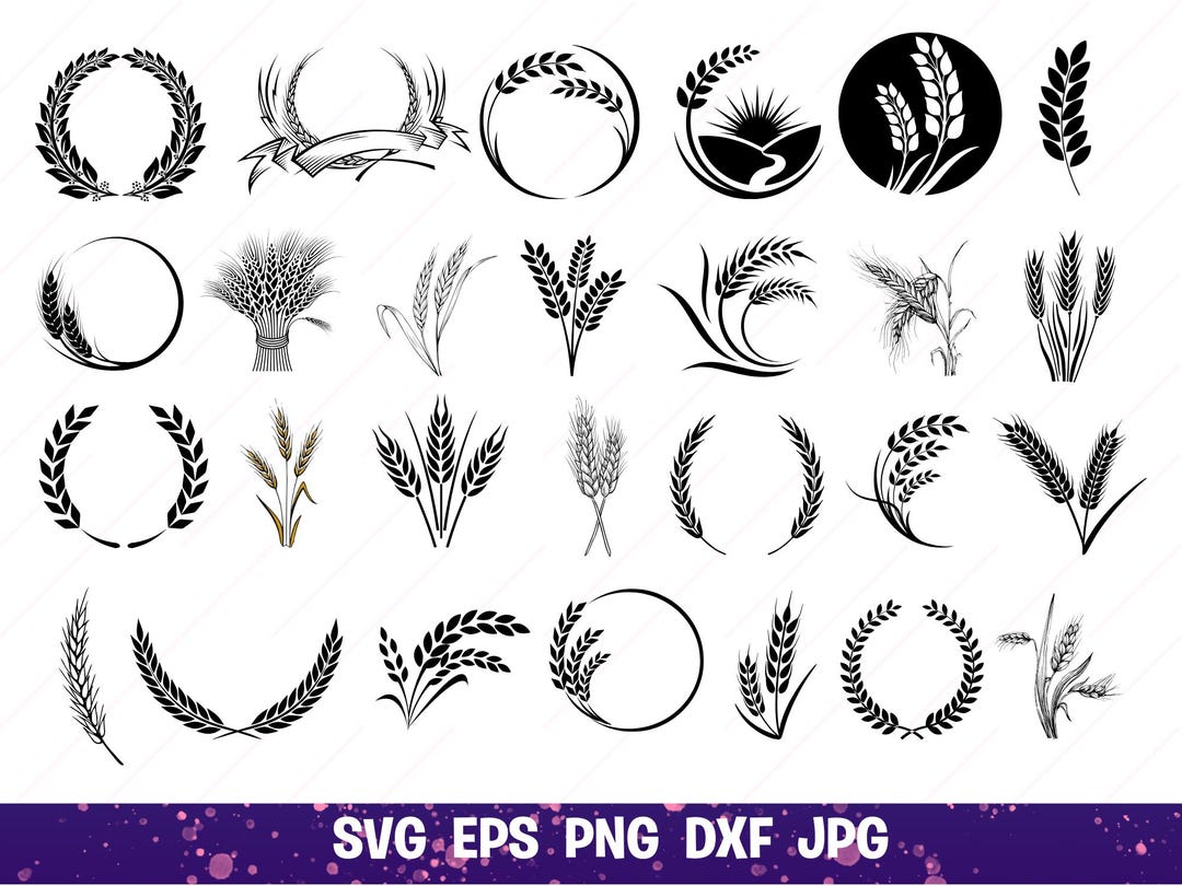 Ears of Wheat Svg, Grain Svg, Wheat Silhouette, Wheat Clipart, Svg for ...