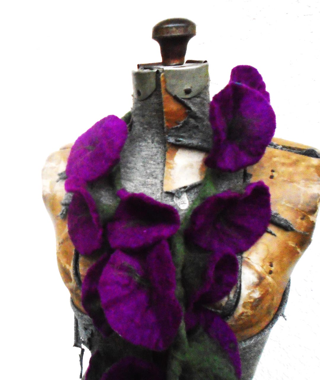 Handmade Vintage Art to Wear Felted Flower Scarf - Etsy
