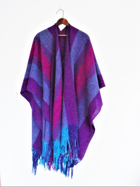 Vintage Art to Wear woven long Shawl - Gem
