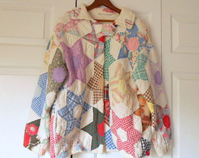 Vintage Handmade Quilted Jacket - Etsy