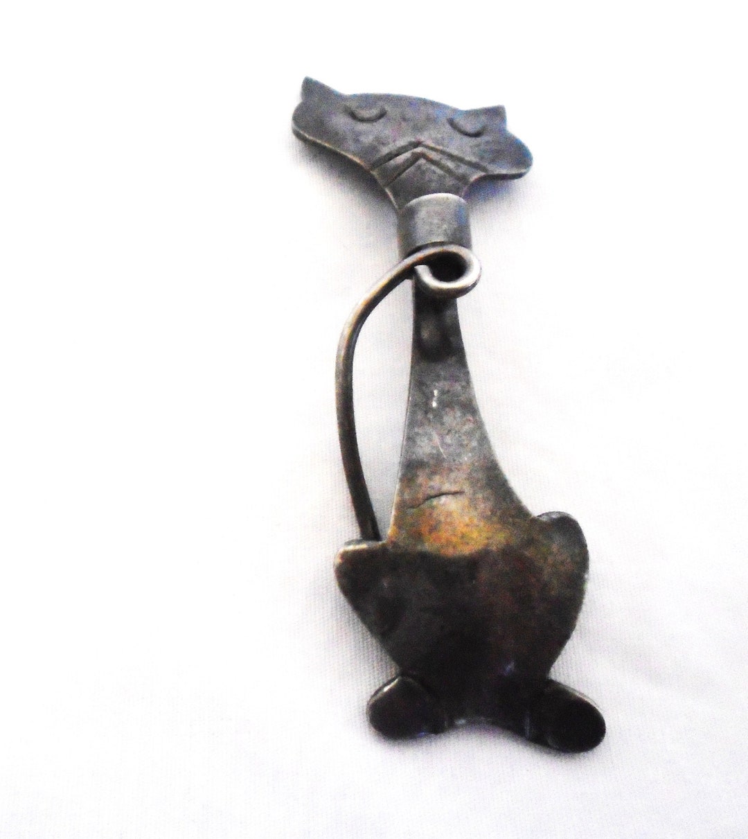 Vintage Hand Forged Mexican Silver Cat Brooch - Etsy