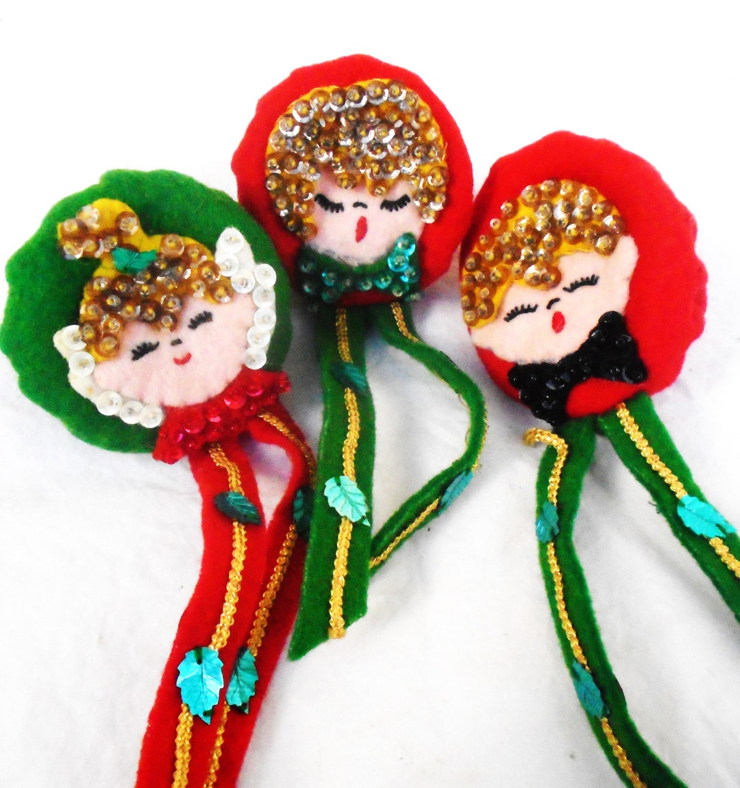 Vintage Handmade Felt and Sequin Christmas Door Knob Covers - Etsy
