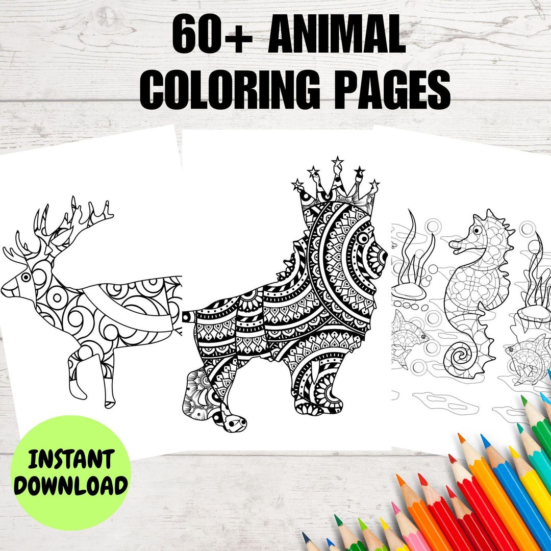 60+ Animal Kids Coloring Pages PDF | Cute Zoo & Farm Animals ...