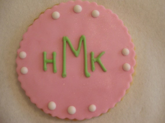 Items similar to Monogram Cookies Customized with Your Initials and ...