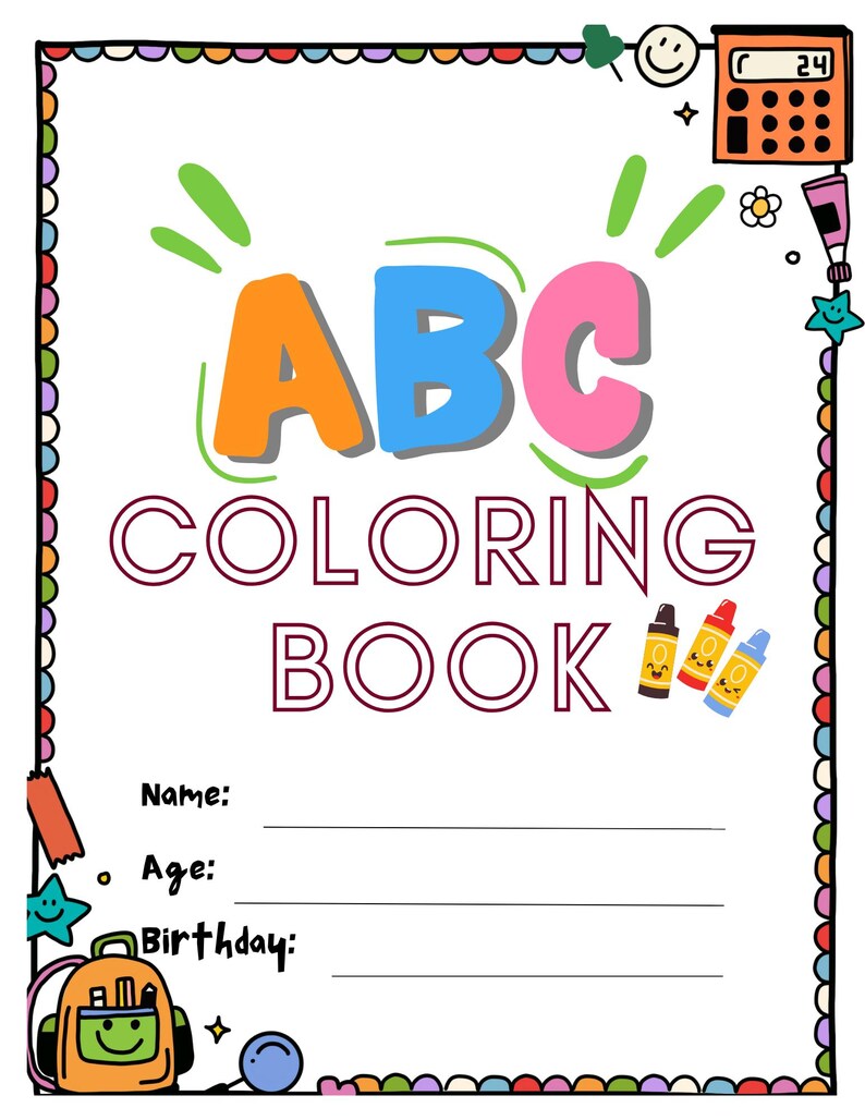 ABC Coloring Book Digital Download - Etsy