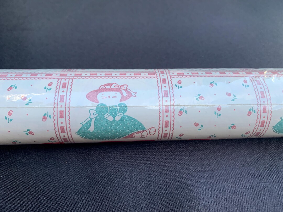 Vintage 1988 Rubbermaid Con-tact Paper Shelf Liner 9A53 Victorian Cats ...