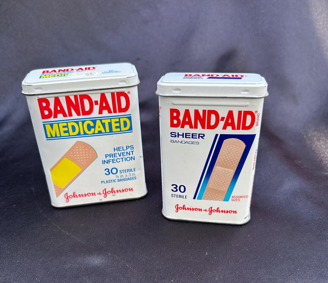Vintage Band-aid Bandage Tin 1980 Metal Tin Advertising Containers - Etsy