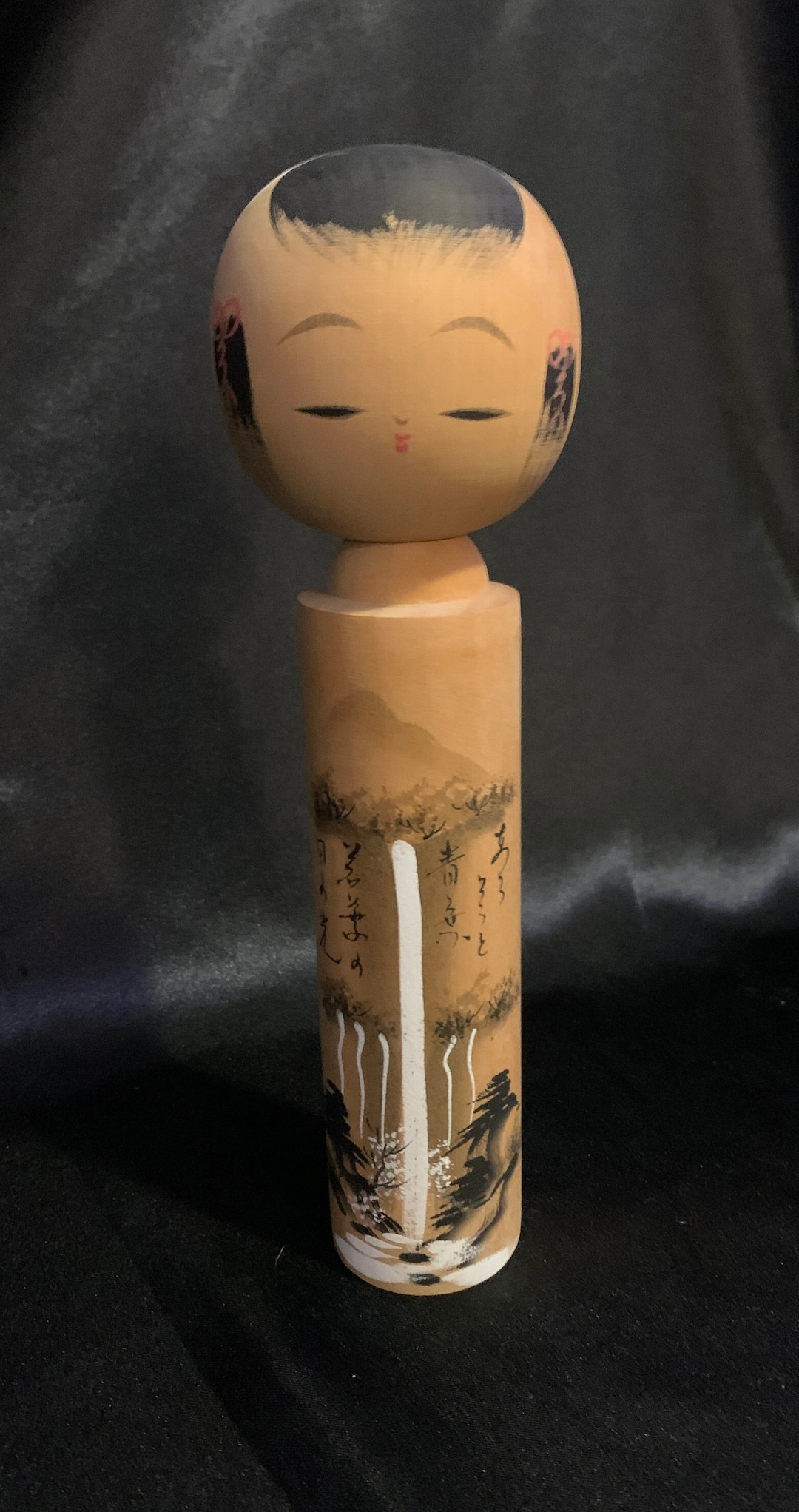 Vintage Japanese Kokeshi Wooden Doll Signed - Etsy