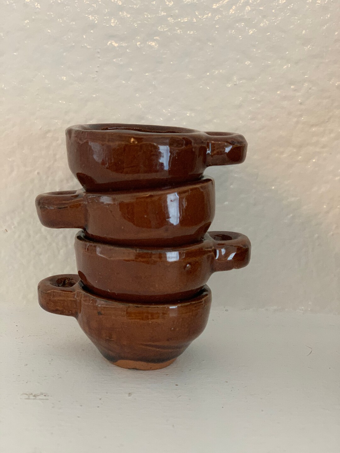 Vintage Miniature Red Clay Pottery Handmade Cups - Etsy