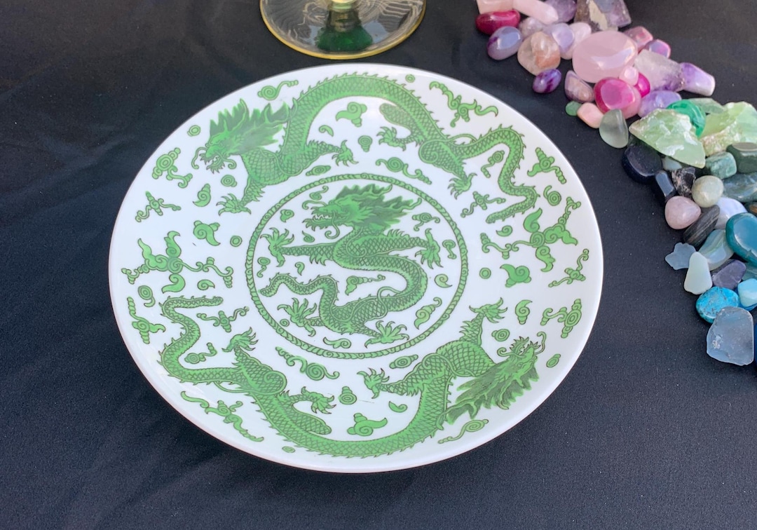 Antique Green Dragon Plate Coalport England A. D. 1750 - Etsy