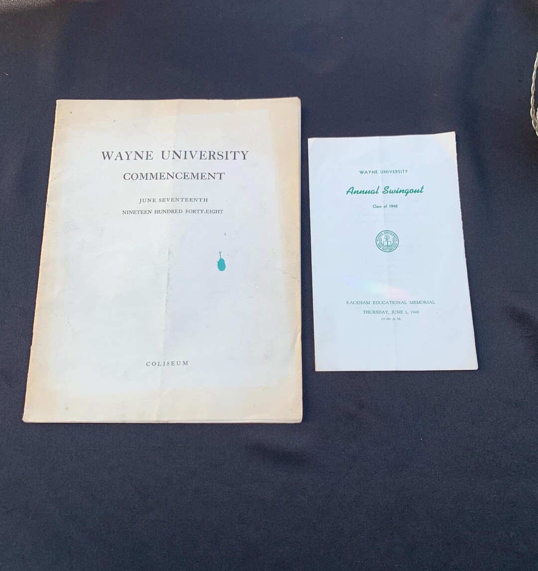 Antique 1948 Wayne University Commencement & Annual Swingout - Etsy