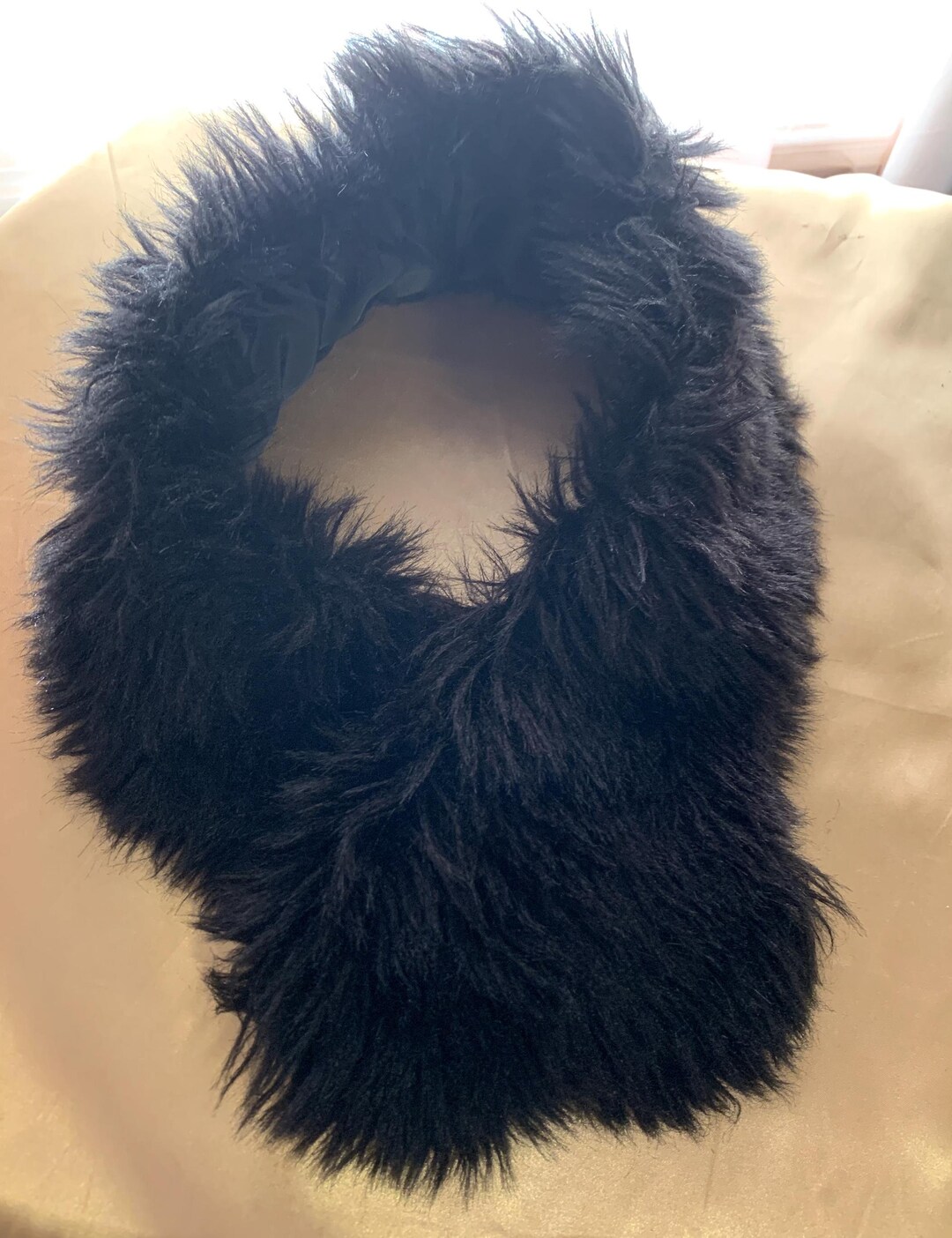 Fluffy Black MCM Faux Animal Fur Collar With Button Loops - Etsy