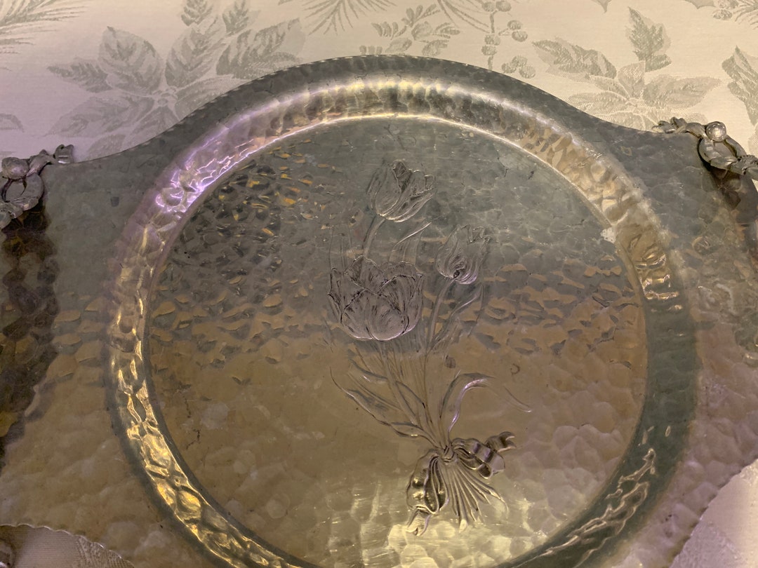 Vintage Hand Wrought Creations Hammered Aluminum MCM Serving Tray by ...