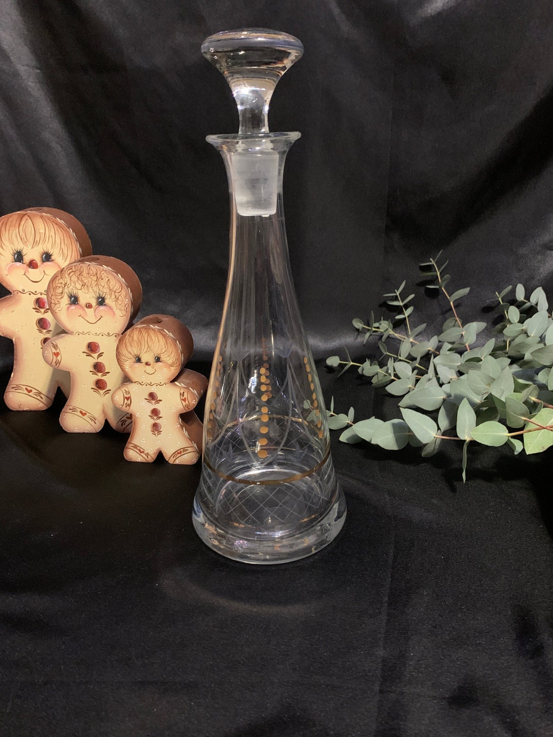 Vintage Hand Blown Etched Nagel Germany Decanter Bottle With Stopper - Etsy