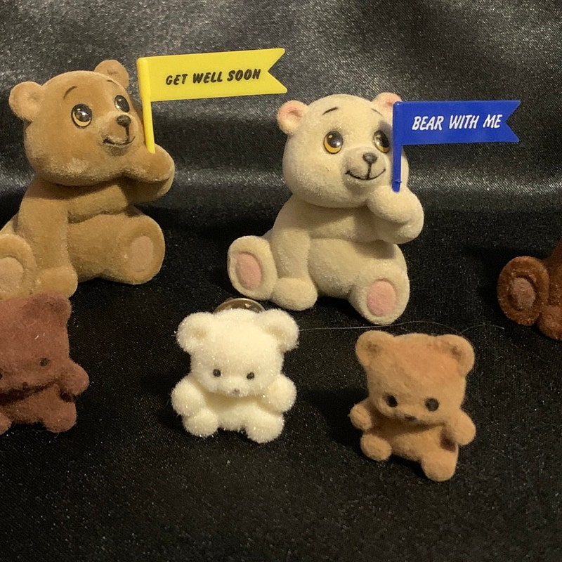 Flocked Bear - Etsy UK