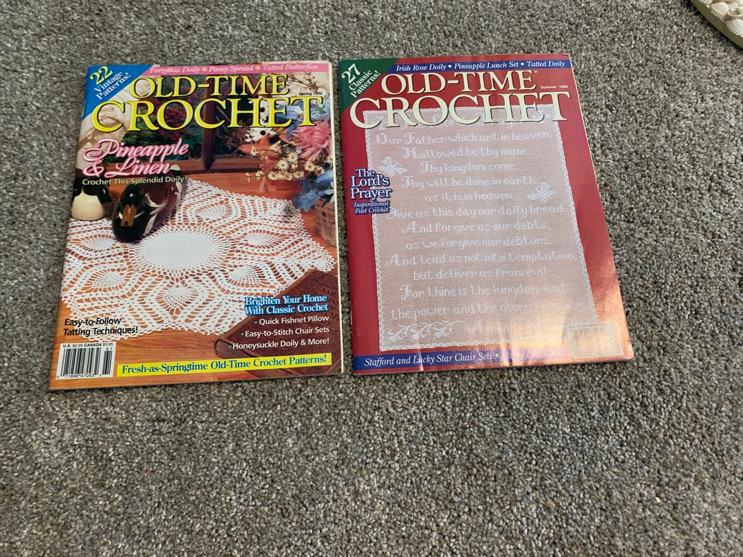 Vintage Old Time Crochet Magazine Two Pattern Magazines - 1996 Spring ...