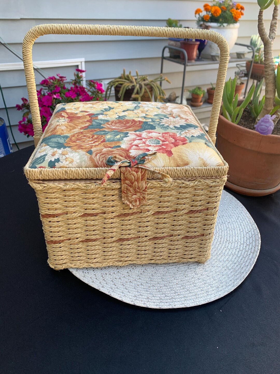 Large Floral Sewing Box - Etsy