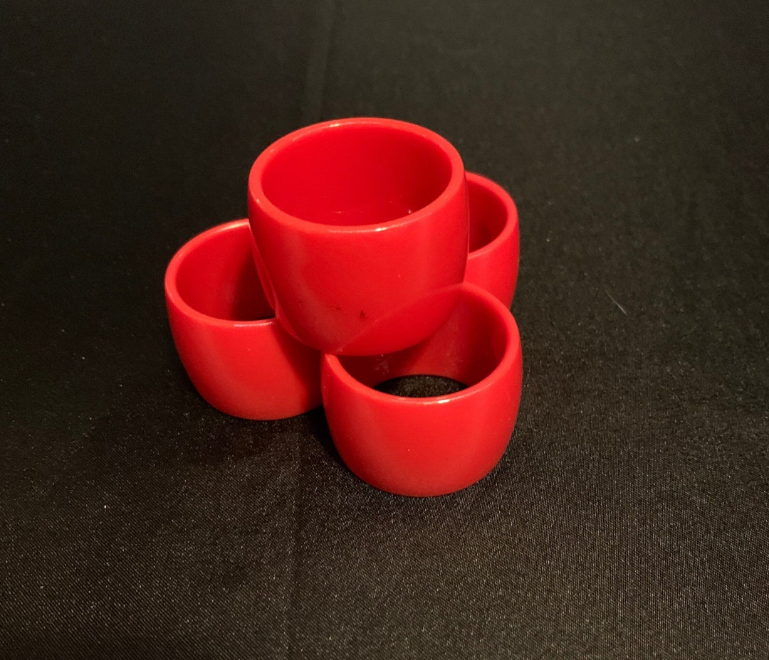 Vintage Red Napkin Rings - Etsy