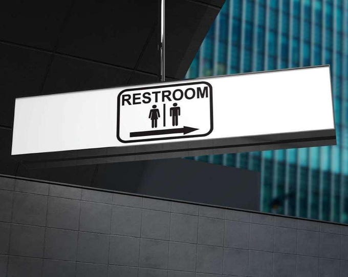 Vinyl Sign Decal | "restrooms" | Church Business Store Company ...