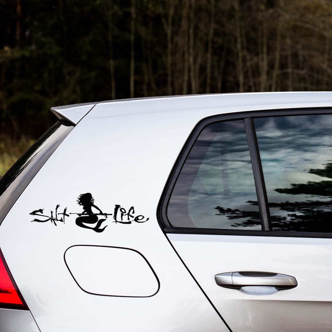 Salt Life Car Decal, Mermaid Vinyl Sticker, Beach Life Car Window Decal ...