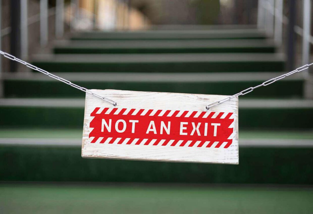 Rustic “not an Exit” Sign, Red & White Warning Sign for Business, Door ...
