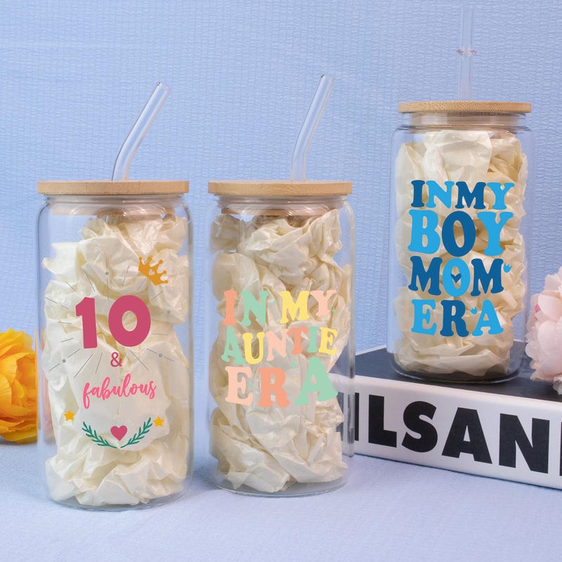 Glass Iced Coffee Cup Boy - Etsy UK