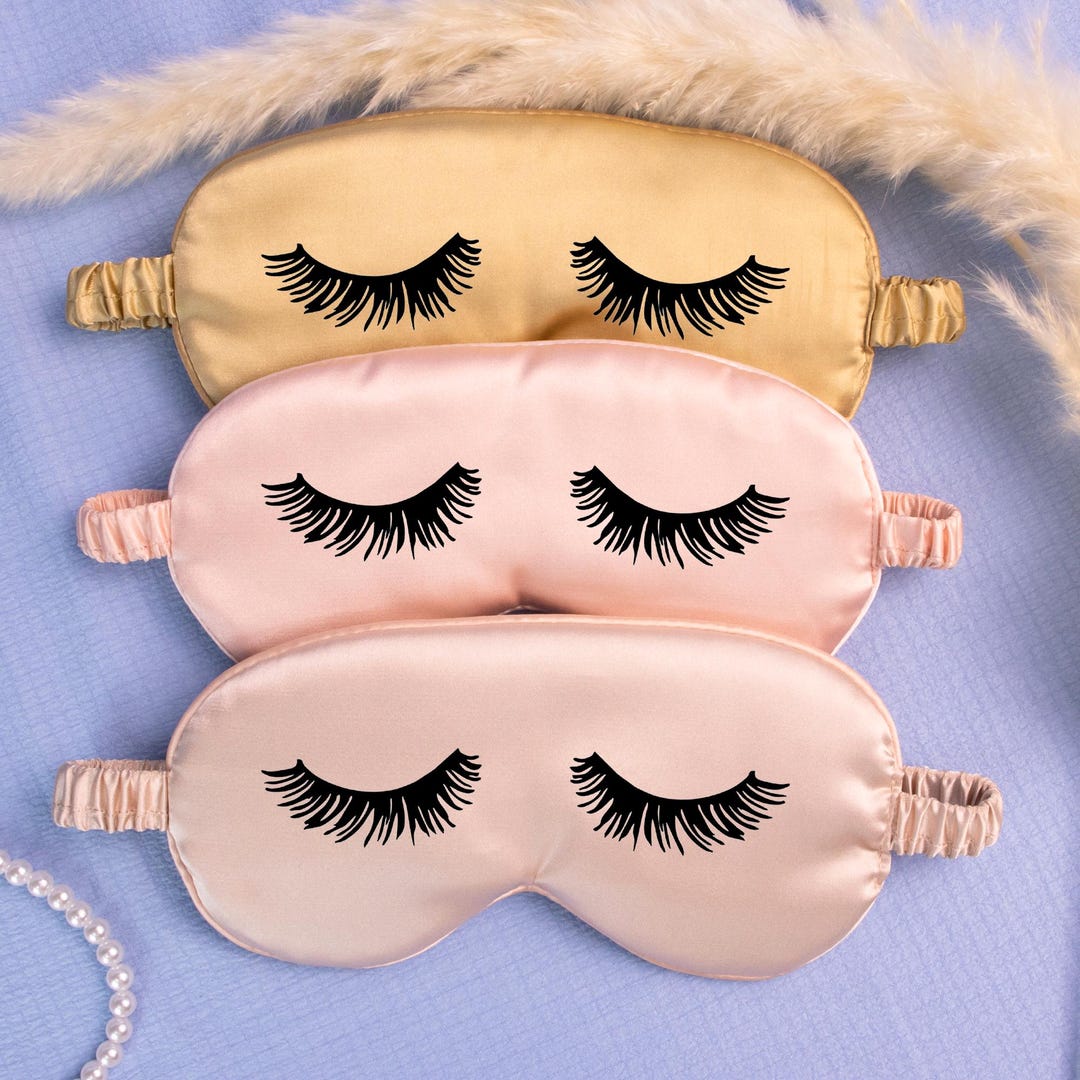 Satin Sleep Mask With Eyelash Design – Funny Eye Mask for Travel, Spa ...