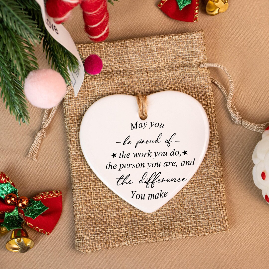 You Make a Difference, Personalized Thank You Christmas Ornament ...