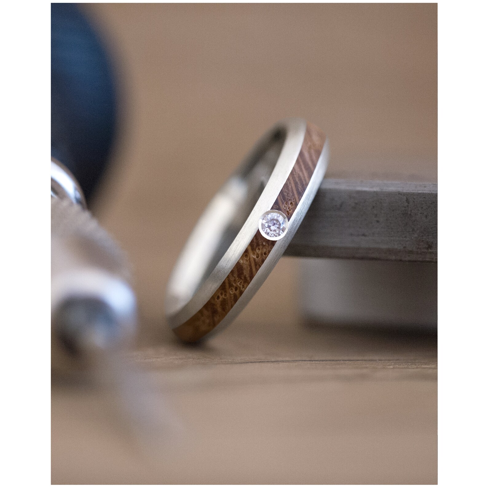 Native Oval Moissanite 4mm Wood Engagement Ring UK - Etsy