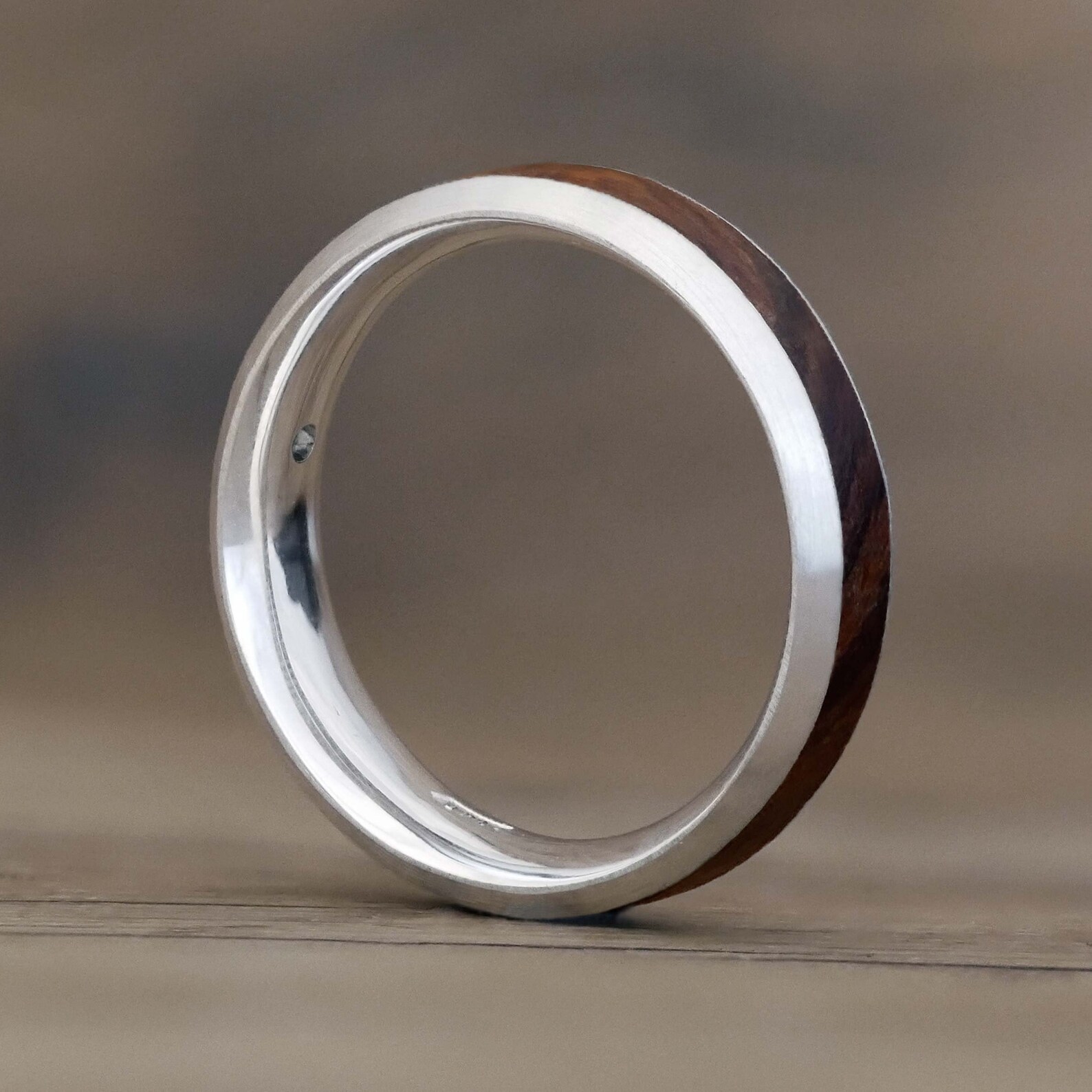 Native Diamond Silver and Wood Wedding and Engagement Ring UK - Etsy