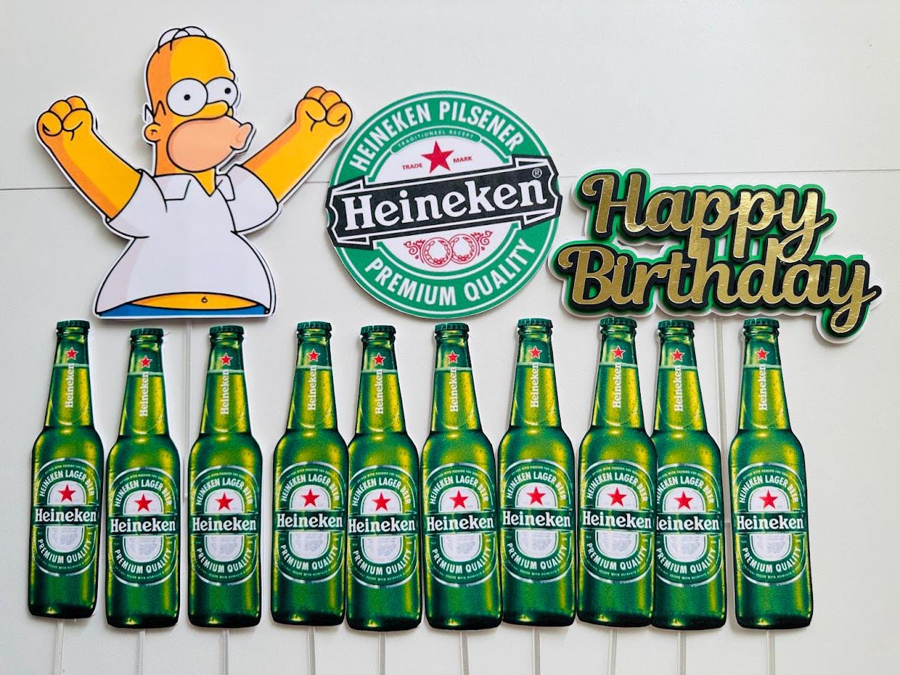 Beer Cake Topper: Birthday Party Decorations (6-piece Set) - Etsy