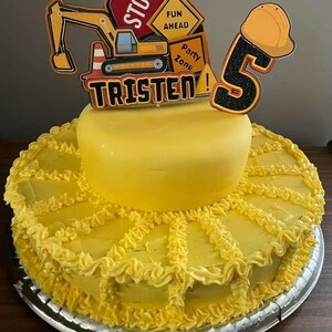 Construction Cake Topper: Double Layer Party Decoration - Etsy