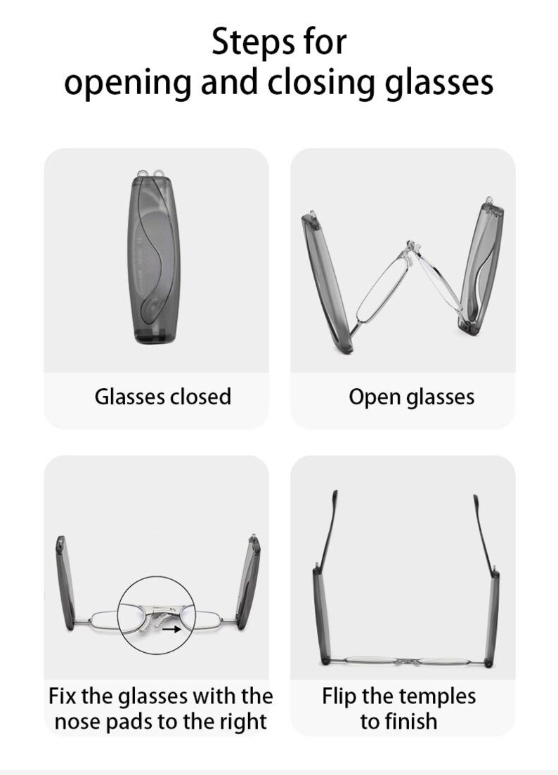 Foldable Reading Glasses，prevent Loss of Portable Reading Glasses - Etsy