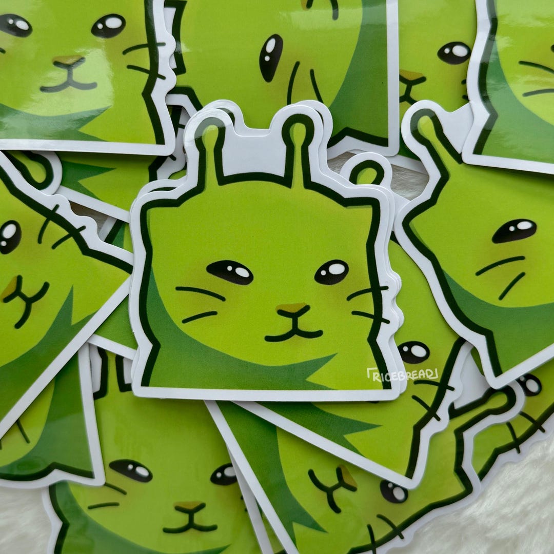 Gleep Glorp Cat Vinyl Sticker Weatherproof - Etsy