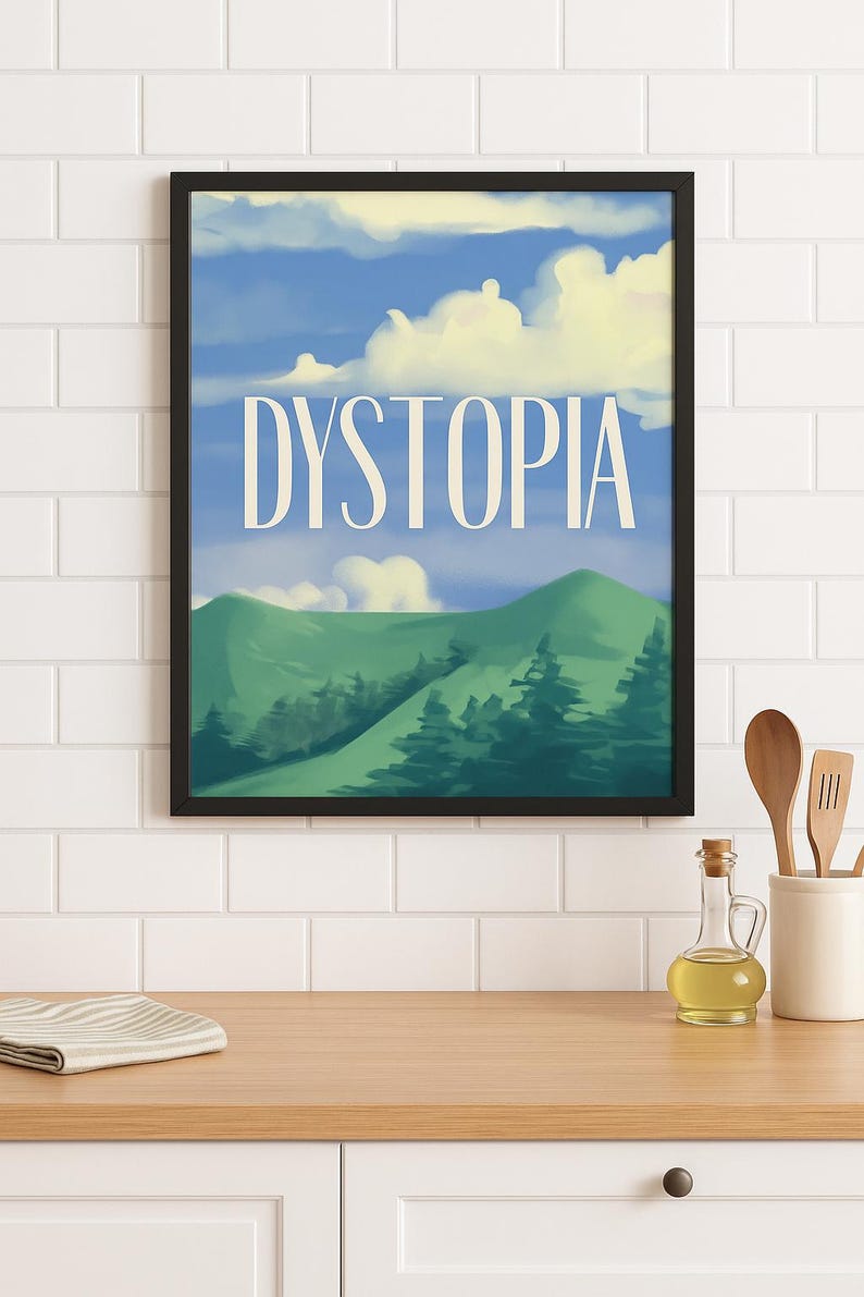 Dystopia Poster | NOT AI | Modern Landscape Wall Art | Printable Nature ...