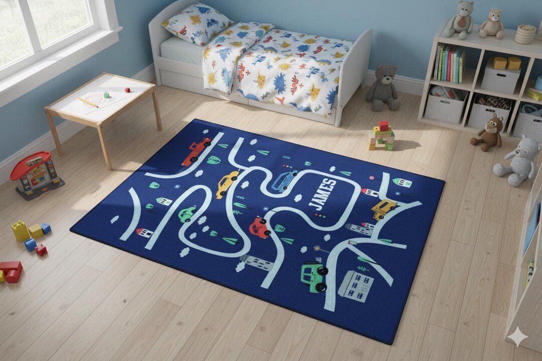Custom Nursery Dornier Rug, Personalized Road Play Rug, Personalized ...