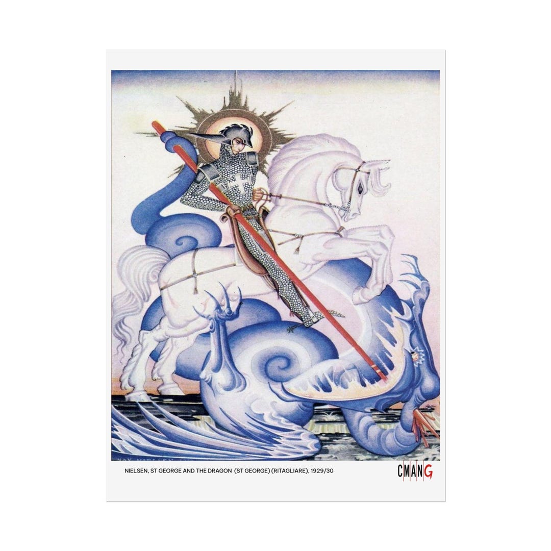 St George Medieval Knight Art Print, Fantasy Wall Decor, Great for ...