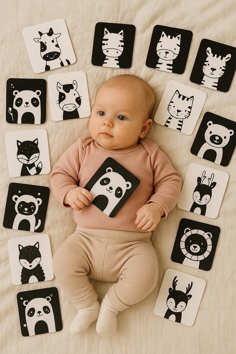 High Contrast Black Sensory Cards for Babies | Printable Visual ...