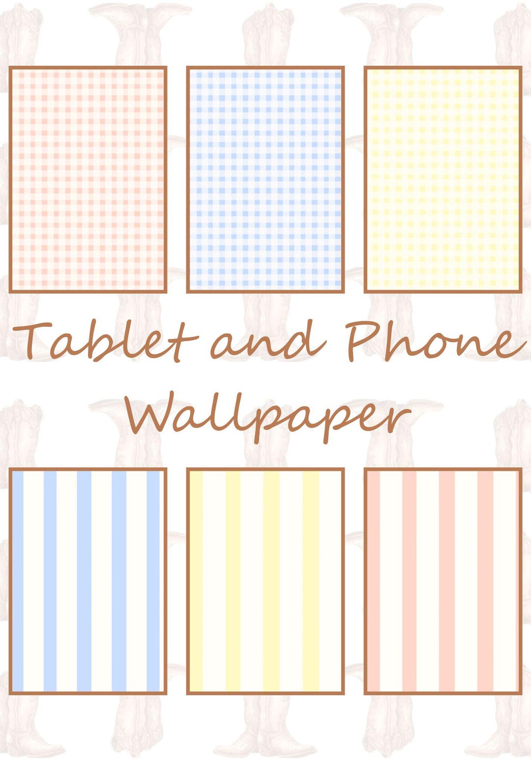 Pastel Western Digital Wallpaper - Etsy
