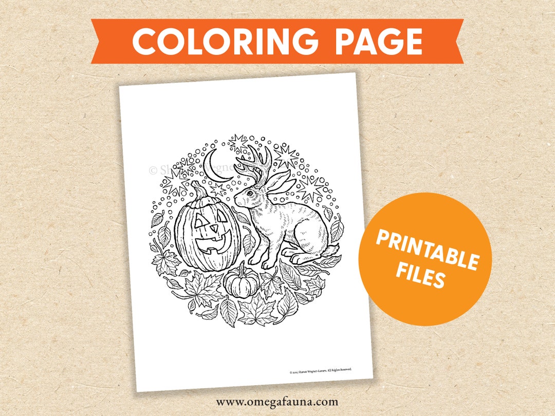 Printable Halloween Coloring Page | Autumn Season | Jackalope and Jack ...