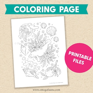 Printable Manatee Coloring Page Ocean Coloring Coastal Vibes Tropical ...